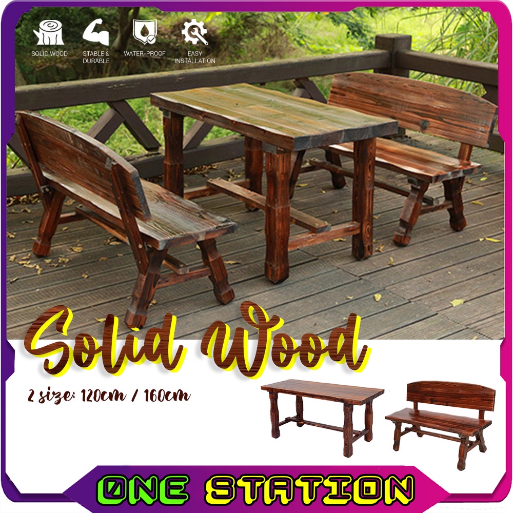 5CM THICK SOLIKD WOOD DINING LONG TABLE CHAIR SET 120CM 160CM LENGTH ...