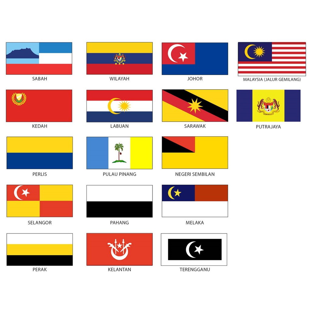2"X4" ALL STATE POLYESTER FLAG SET /SEMUA NEGERI BENDERA MALAYSIA | Shopee Malaysia