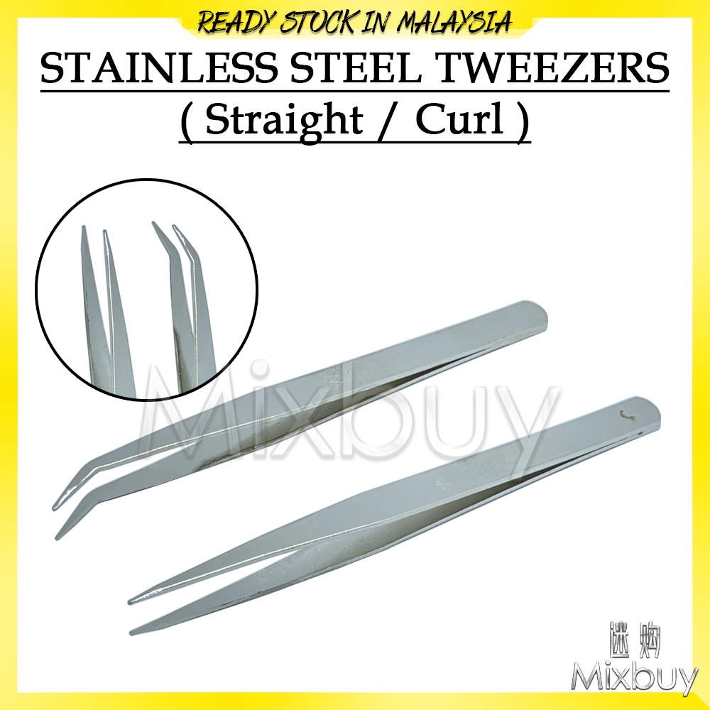 AA TOKYO STAINLESS STEEL TWEEZERS FORCEPS STRAIGHT TIP TWEEZER TOOL ...
