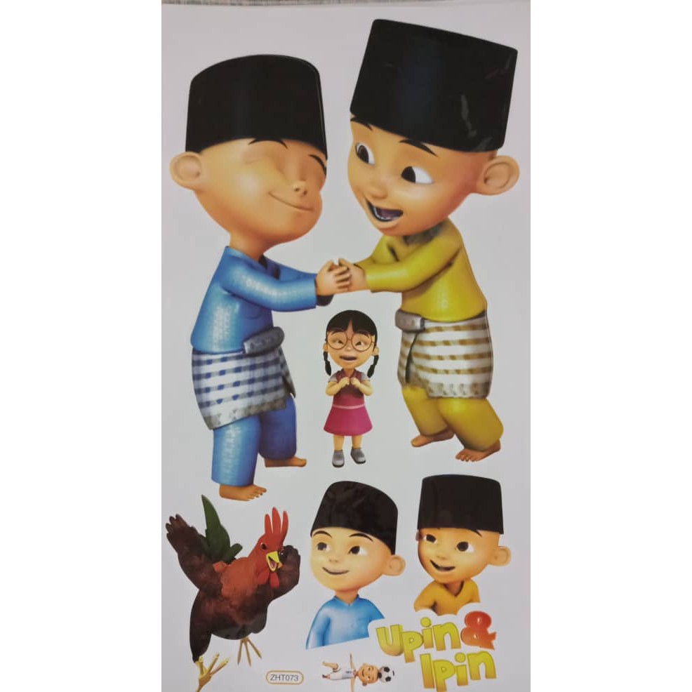 Wall sticker Upin & Ipin Decoration Sticking Paper For Kids Room Home ...