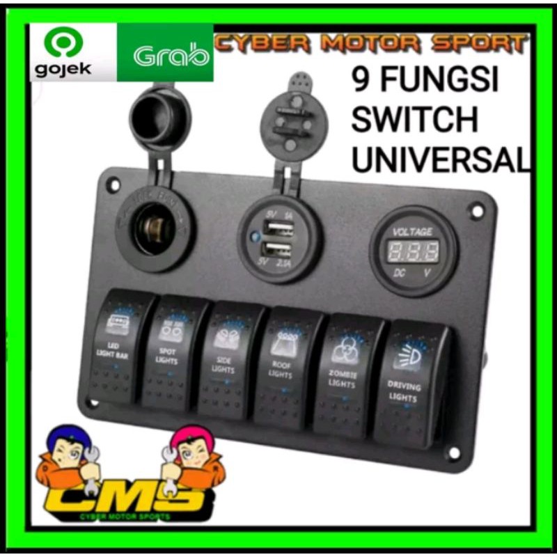 Car light switch multi switch panel usb volt meter. arb switch. foglamp ...