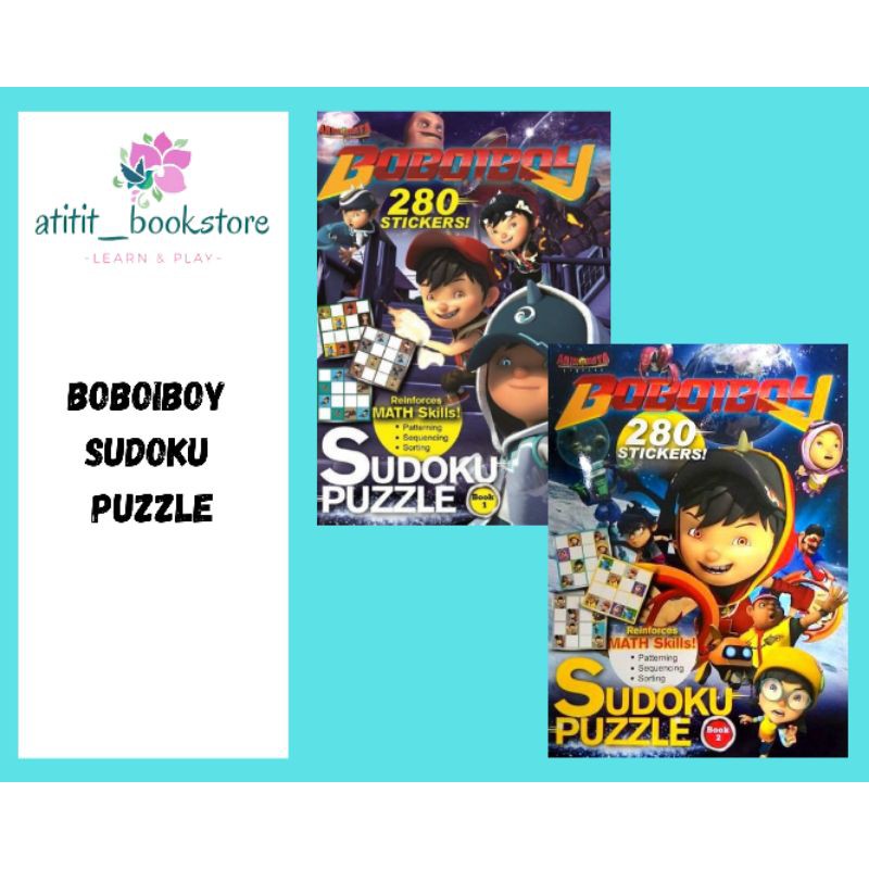 Boboiboy Sticker Book | 280 Stickers Boboiboy & Friends | Sudoku Puzzle ...