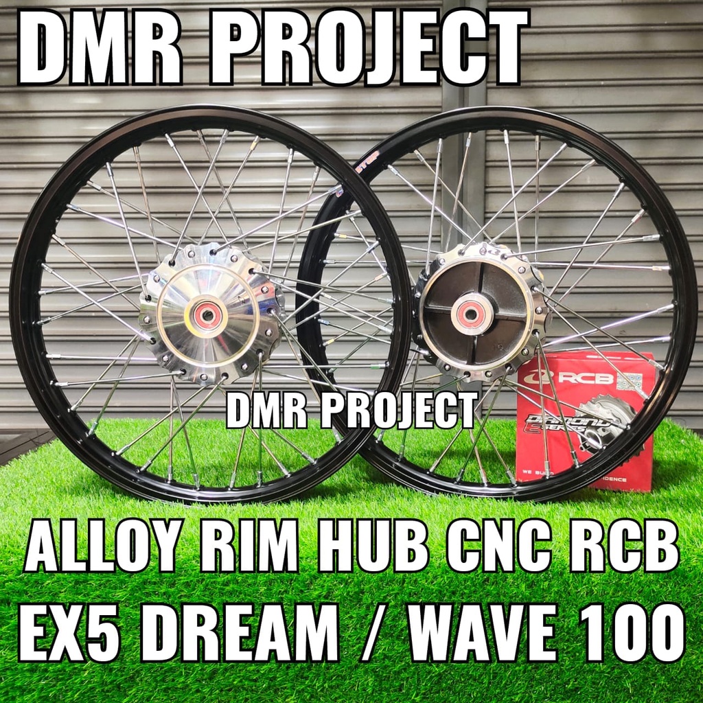 RCB HUB CNC EX5 DREAM/W100 ALLOY RIM (1.40 X 17) RCB HUB CNC CHROME FALCON PITSTOP RIM ALLOY EX5 ...