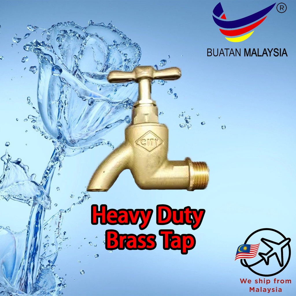 15MM Brass Water Tap Kepala Pipe Tambaga Loose Key Tap 1/2 Inch Water ...
