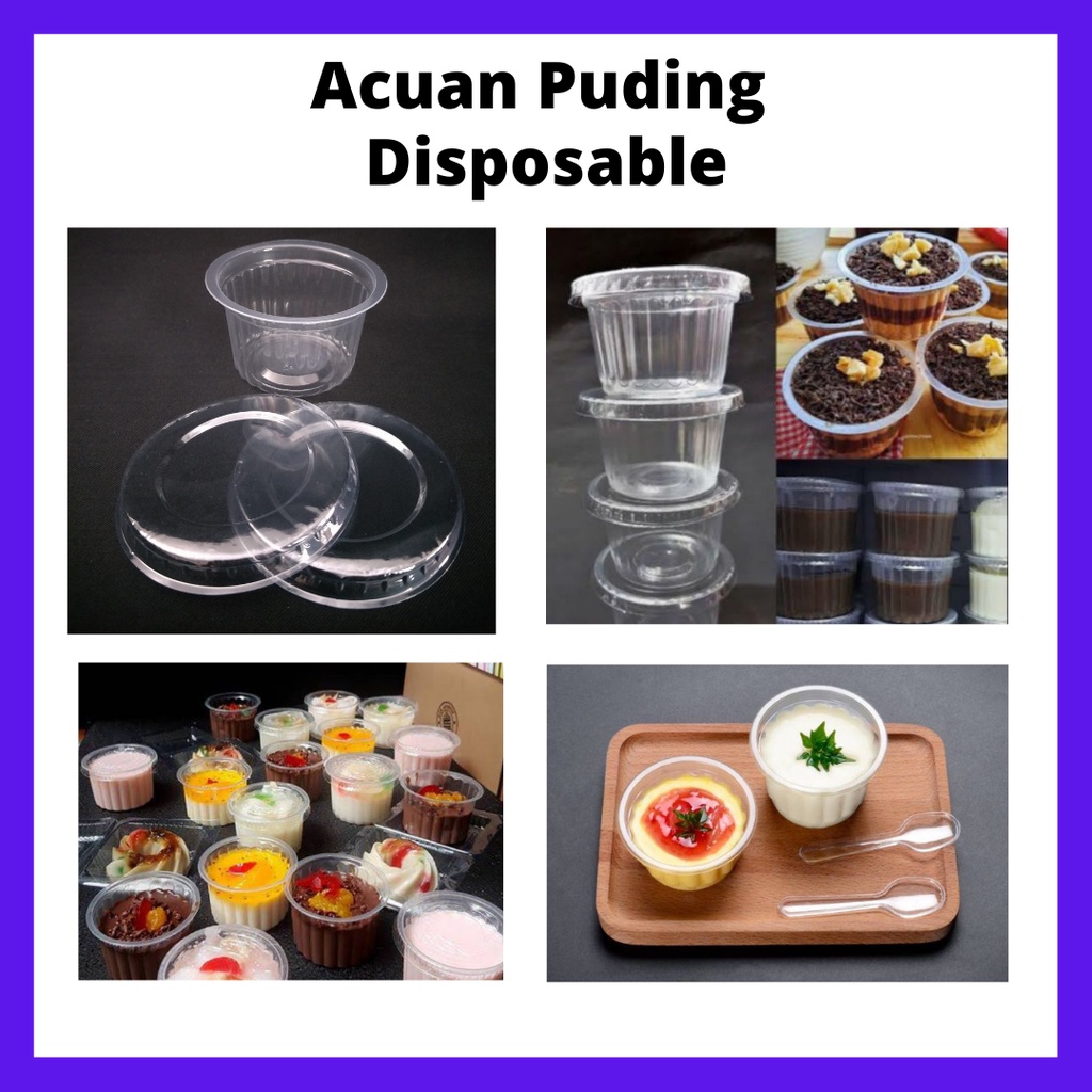 50 Pcs Acuan Puding Disposable + Lid 120 ml Acuan Jelly Bekas /Agar-agar Ready Stock Malaysia ...