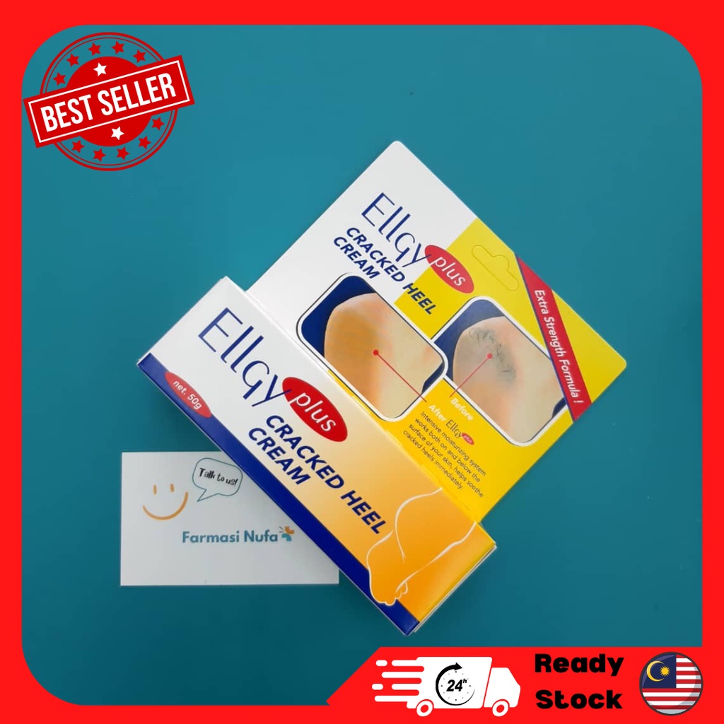 FARMASI NUFA ELLGY CRACKED HEEL PLUS CREAM 50G Krim Kumit Kaki Merekah ...