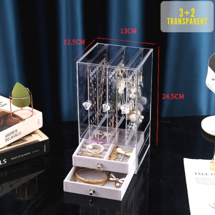 Jewellery Drawer Storage Box Jewelry Box Earrings Rings Necklace ...