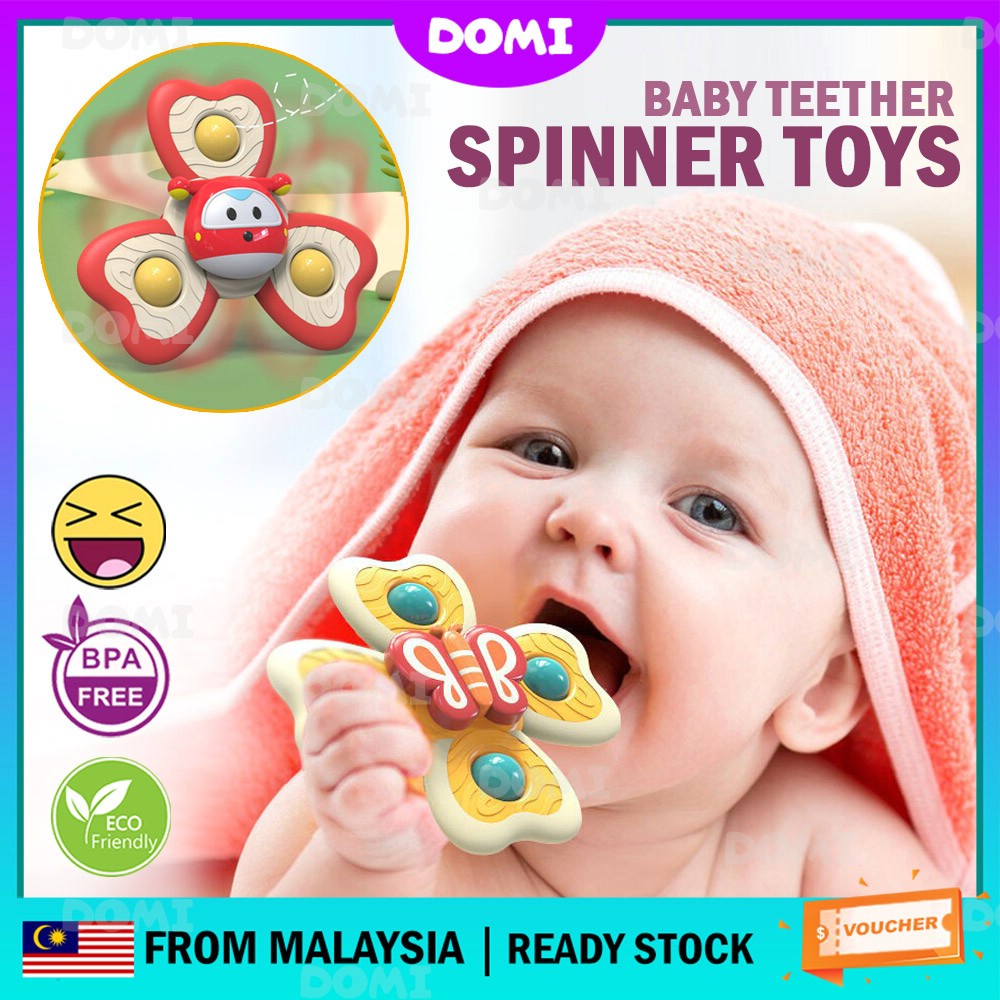DOMI 3 IN 1 Set Baby BPA FREE Teether Spinner Toys Spinner Shake Sound ...