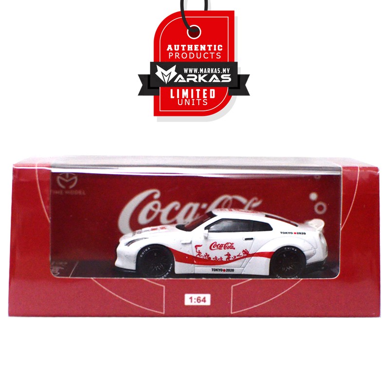 TIME MODEL 1/64 NISSAN GTR COCA COLA TOKYO OLYMPIC 2020 WHITE DUCKTAIL ...