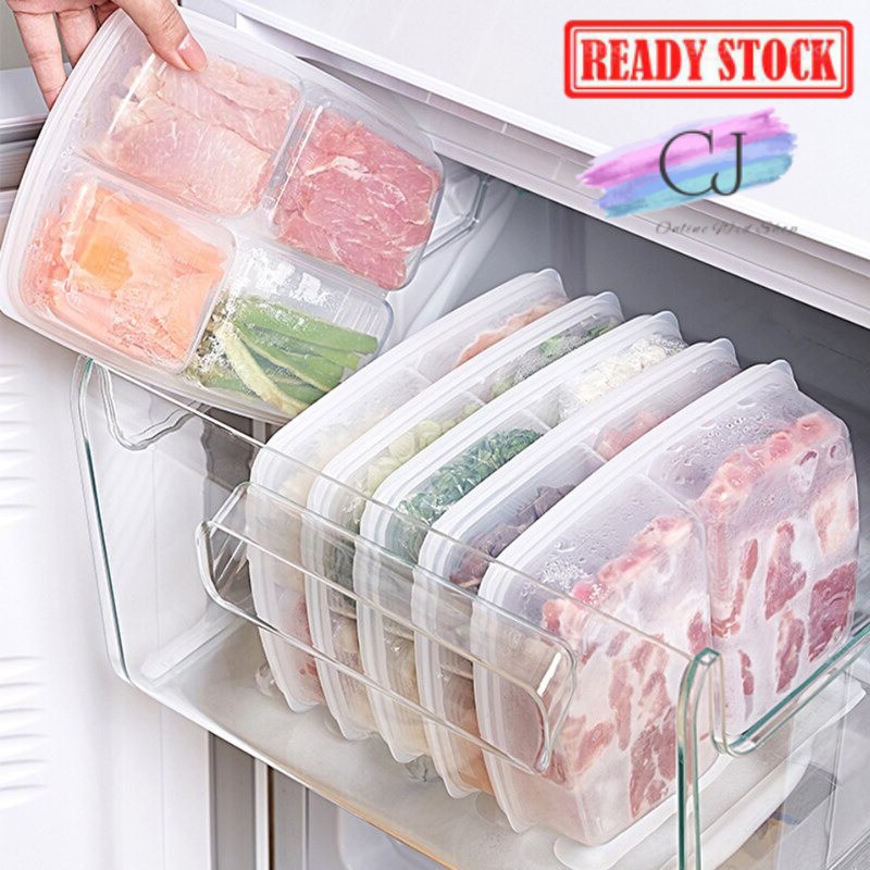 CJ👣 Transparent Fish Meat Storage Box Fridge Container Portable ...