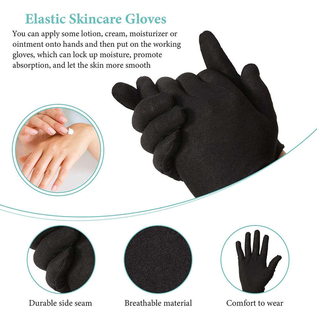 1 Pair Black Hand Glove Multipurpose Polyester Sarung Tangan Hitam ...