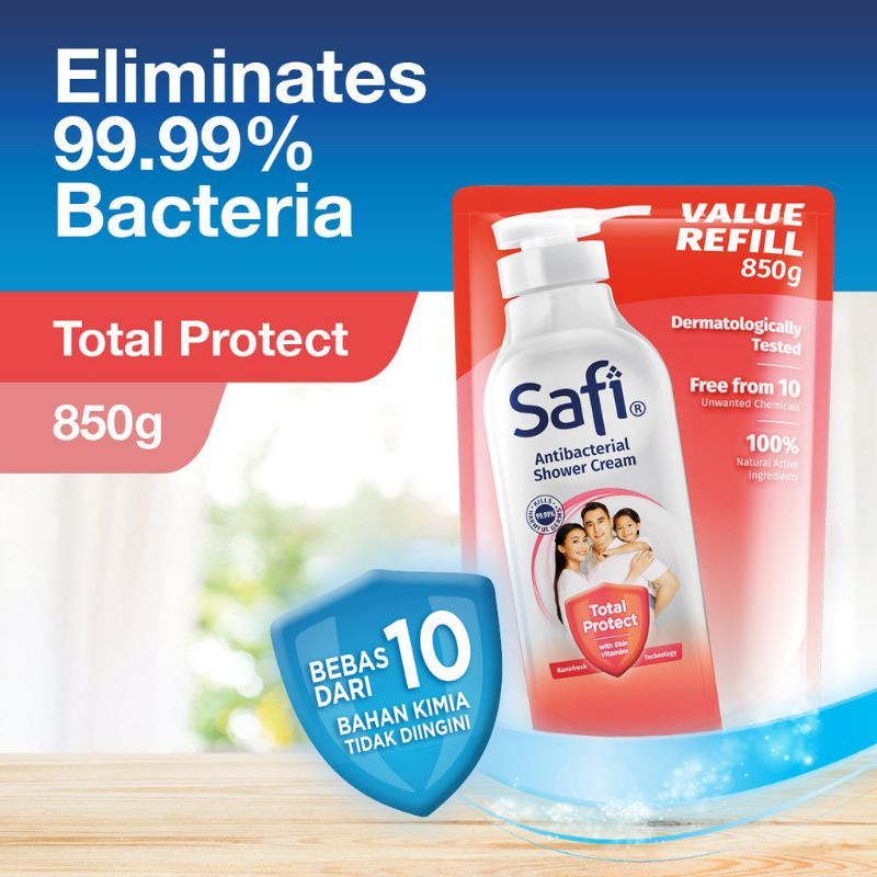 [Safi] Antibacterial Shower Cream (Total Protect) Refill 850g | Shopee ...