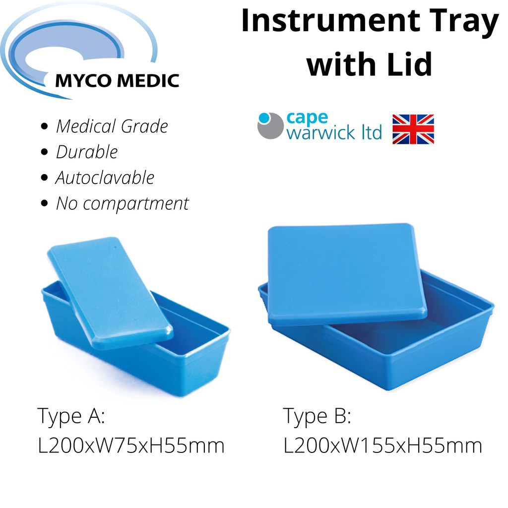 Instrument Tray with Lid / Polypropylene / Blue Color / Medical Grade ...