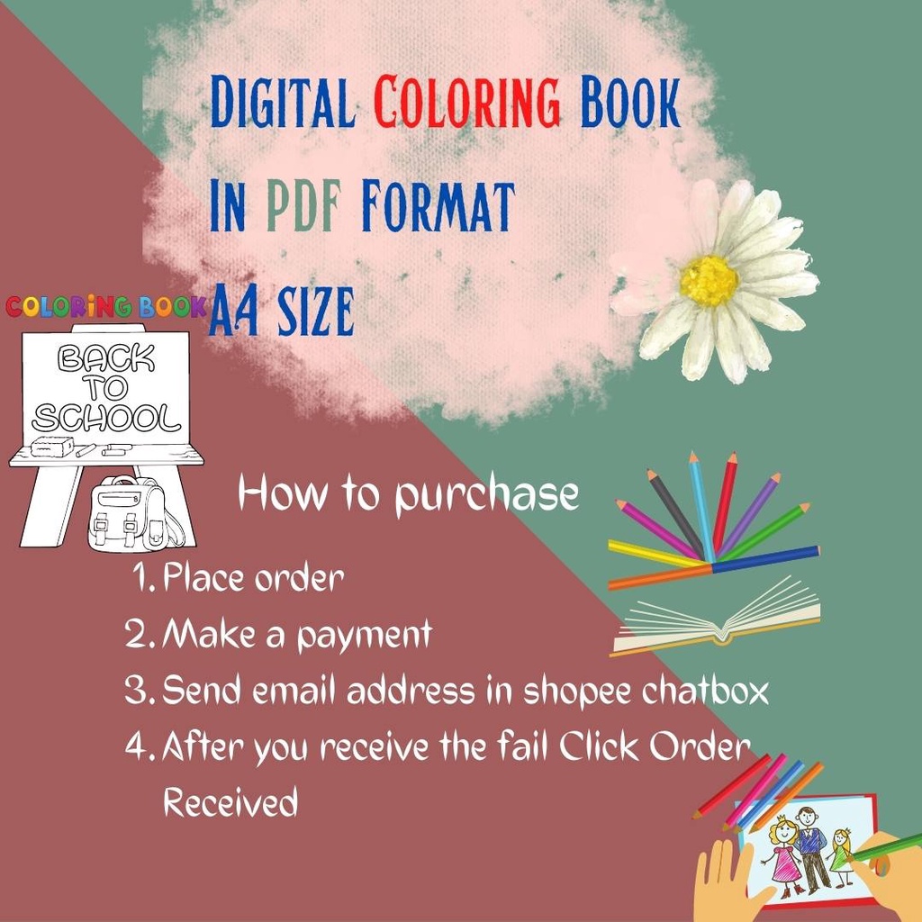 Doodle Digital Coloring Book Cute Doodle mix images with different ...