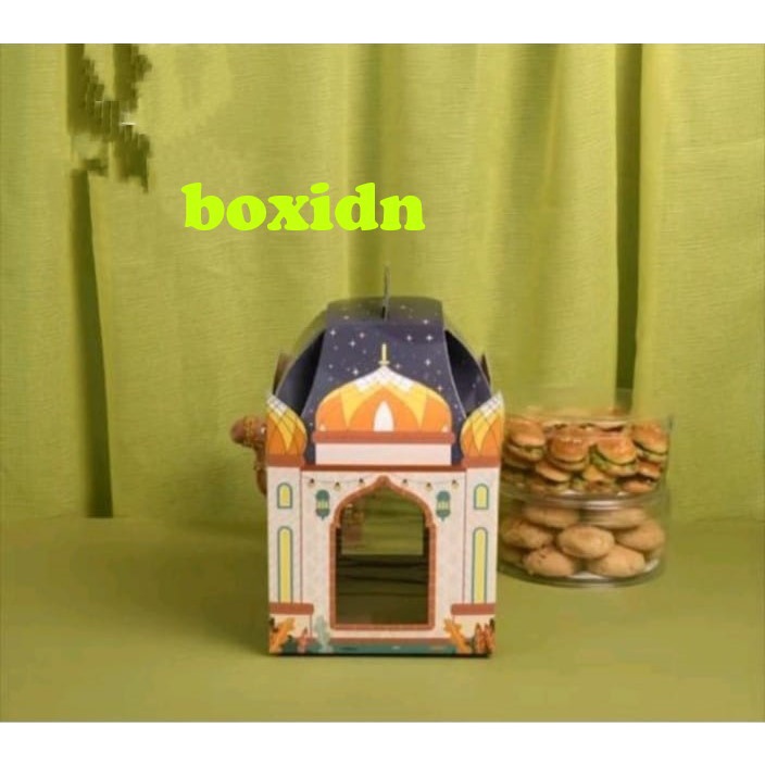 Tp2 Box Lebaran 2 Jars 500gr Box Idul Fitri Cookies Blue Flowers Eid ...