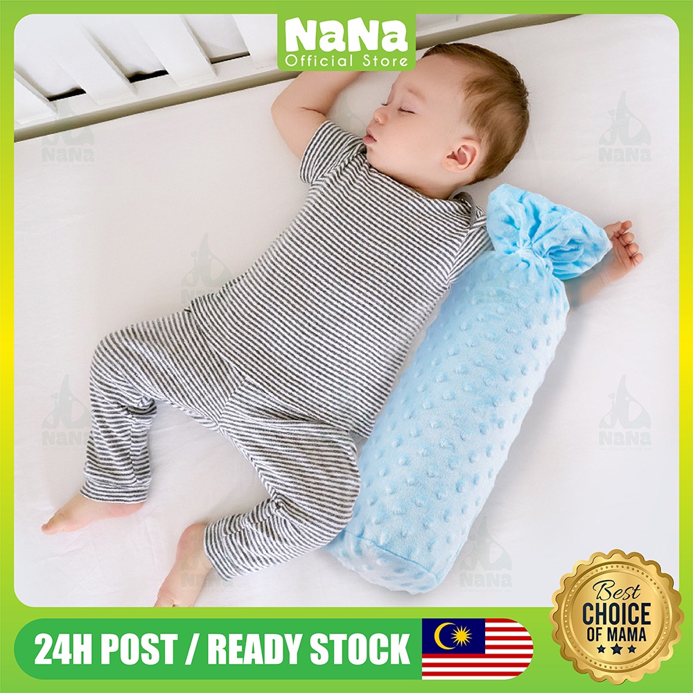 NANA Minky Dot Baby Bolster Pillow 3D Dotted Buckwheat Husks Kids Sleep ...