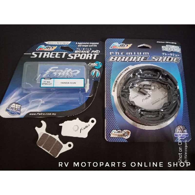 FAITO Brake Pad & Brake Shoe Honda beat Carb & F.i / Honda click V1 ...