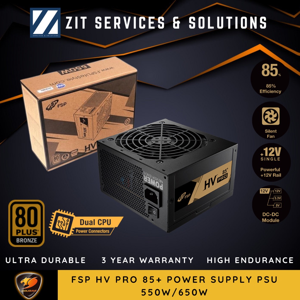 FSP HV Pro 85+ 550W / 650W Power Supply 80+ Bronze PSU | Shopee Malaysia