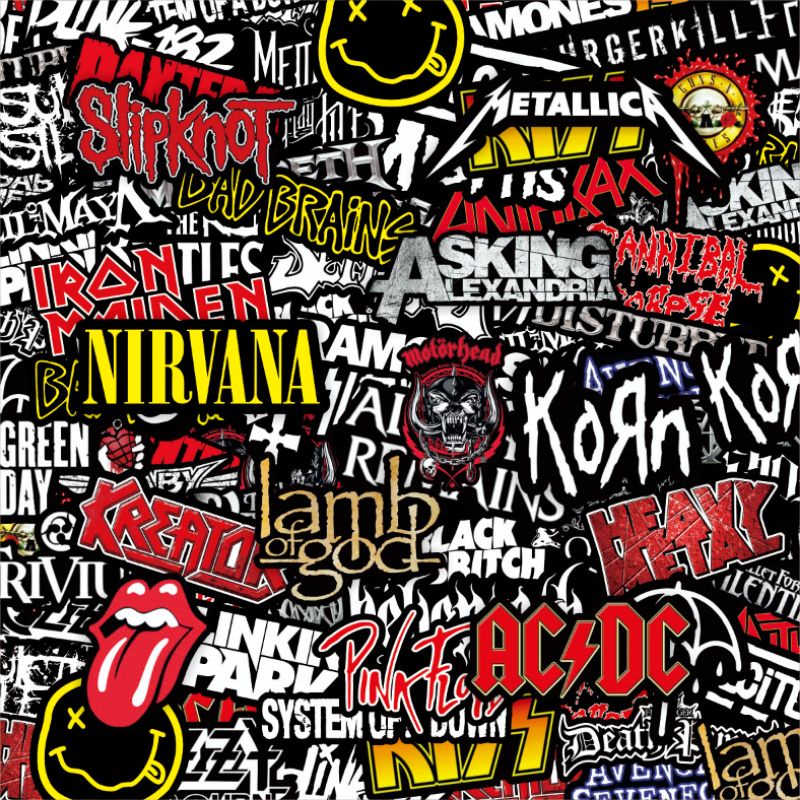 50pcs METAL Band Stickers | Shopee Malaysia