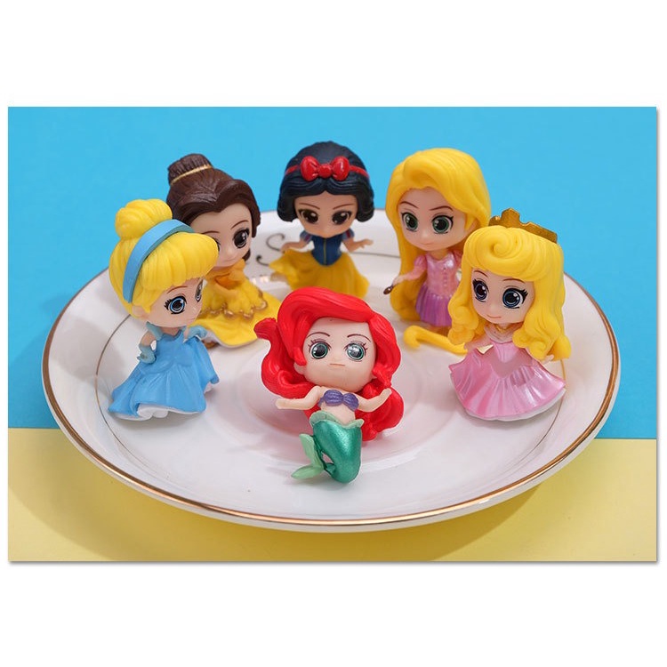 Curtsy princess figurine miniature cake topper display ariel rapunzel ...
