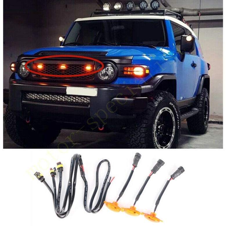 For Toyota FJ Cruiser 2007-2021 LED Car Front bumper Grille LED Amber ...