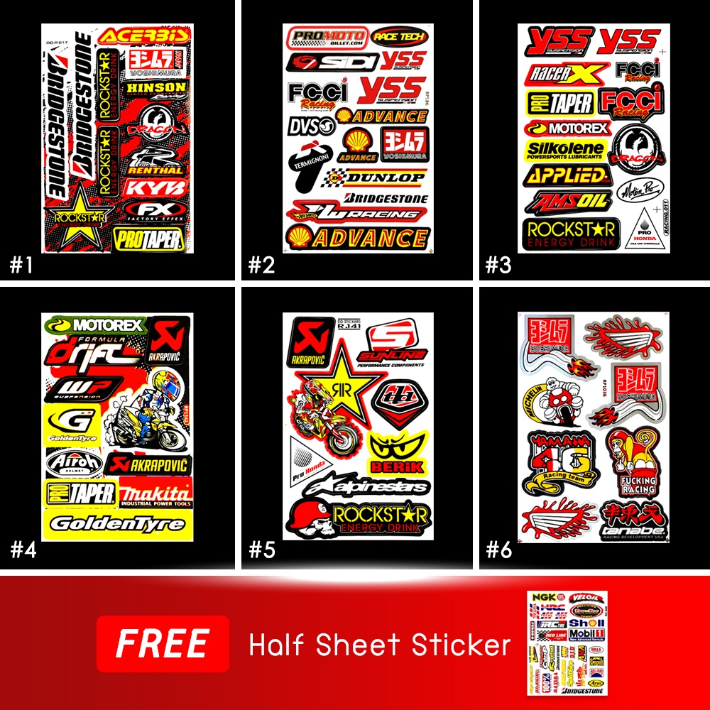 Helmet Moto Bike Motorcycle Sticker Decal Waterproof 27CM x 17CM For ...