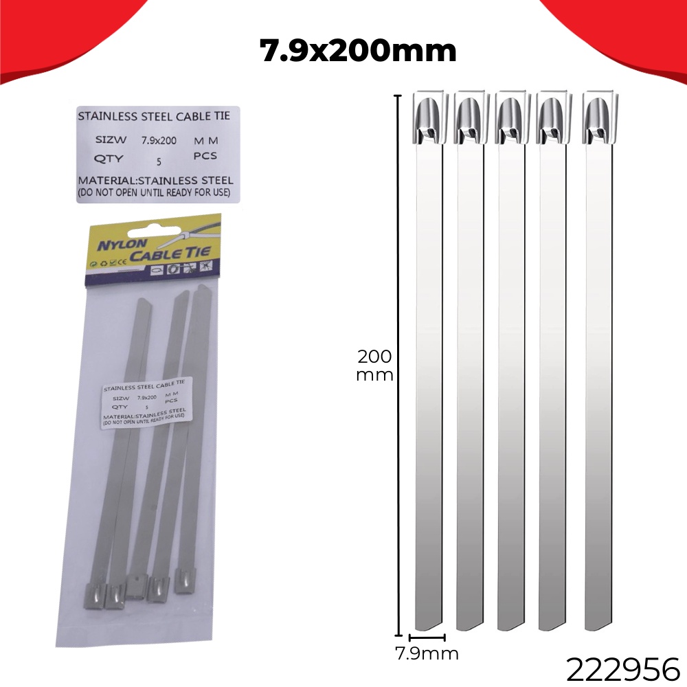 SUPERSAVE Stainless Steel Cable Tie 200/250/300mmL Heavy Duty Outdoor ...