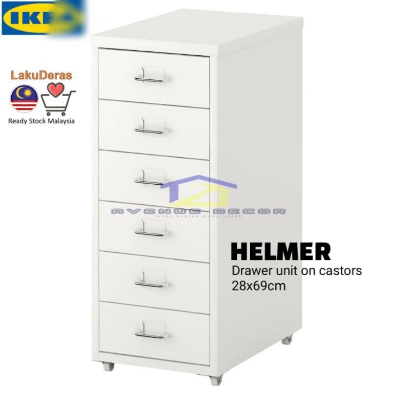 💥READYSTOCK💥 100% AUTHENTIC HELMER DRAWER UNIT ON CASTORS WHITE, 28X69 ...