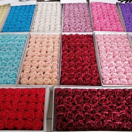 50pcs (1 box) 3Layer Soap rose for Bouquet / DoorGifts / DIY bunga ...