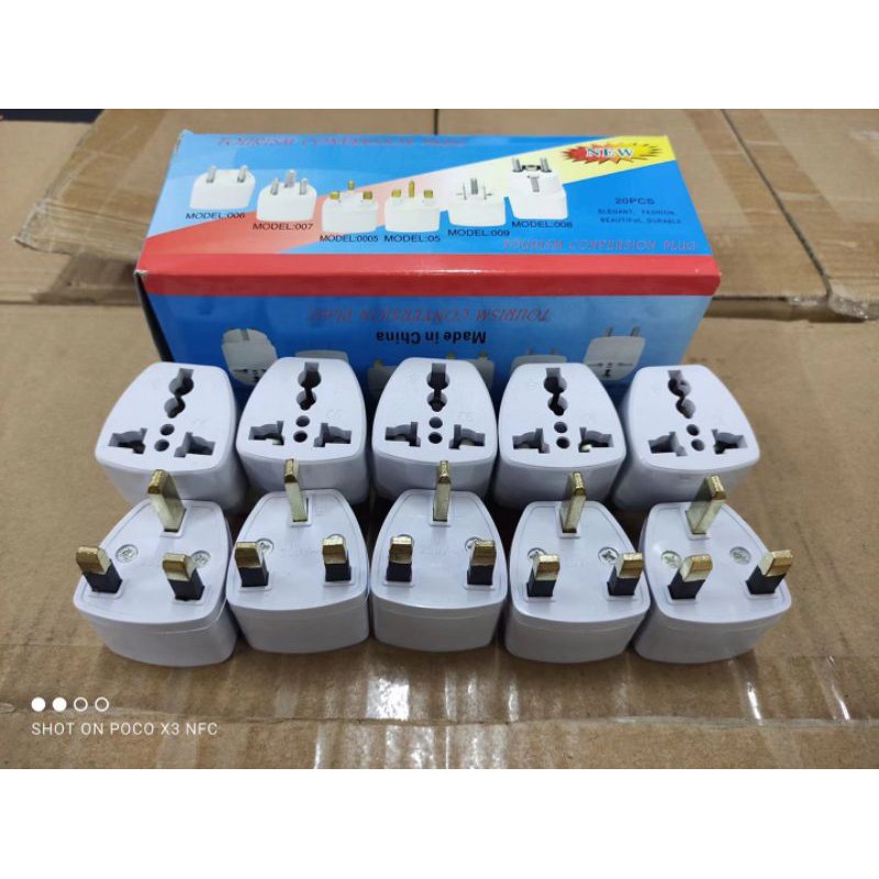 3 Pin 转换插 Universal 3 Pin Plug Socket Converter CHINA To Malaysia ...