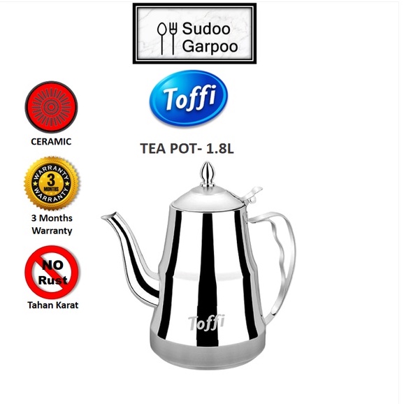 TOFFI Kettle/ Coffee Tea Pot Stainless Steel/ Cerek Besi Teko Bekas ...
