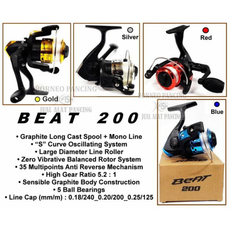 CLEARANCE MESIN PANCING UDANG JENAMA BEAT 200 1+1BB SPINNING FISHING ...