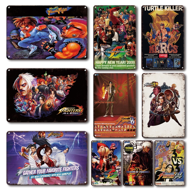 Classic KOF Game Poster Tin Sign Vintage Gamer Room Decoration Metal ...