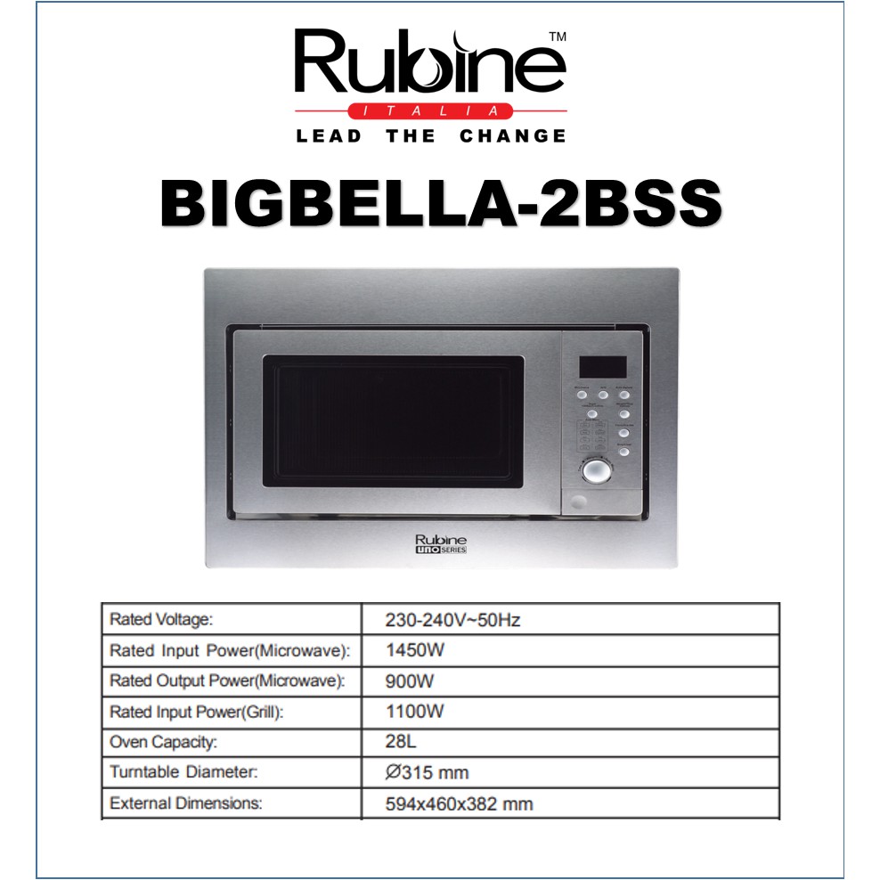 RUBINE MMW-BIGBELLA-2BSS Microwave Oven | Shopee Malaysia
