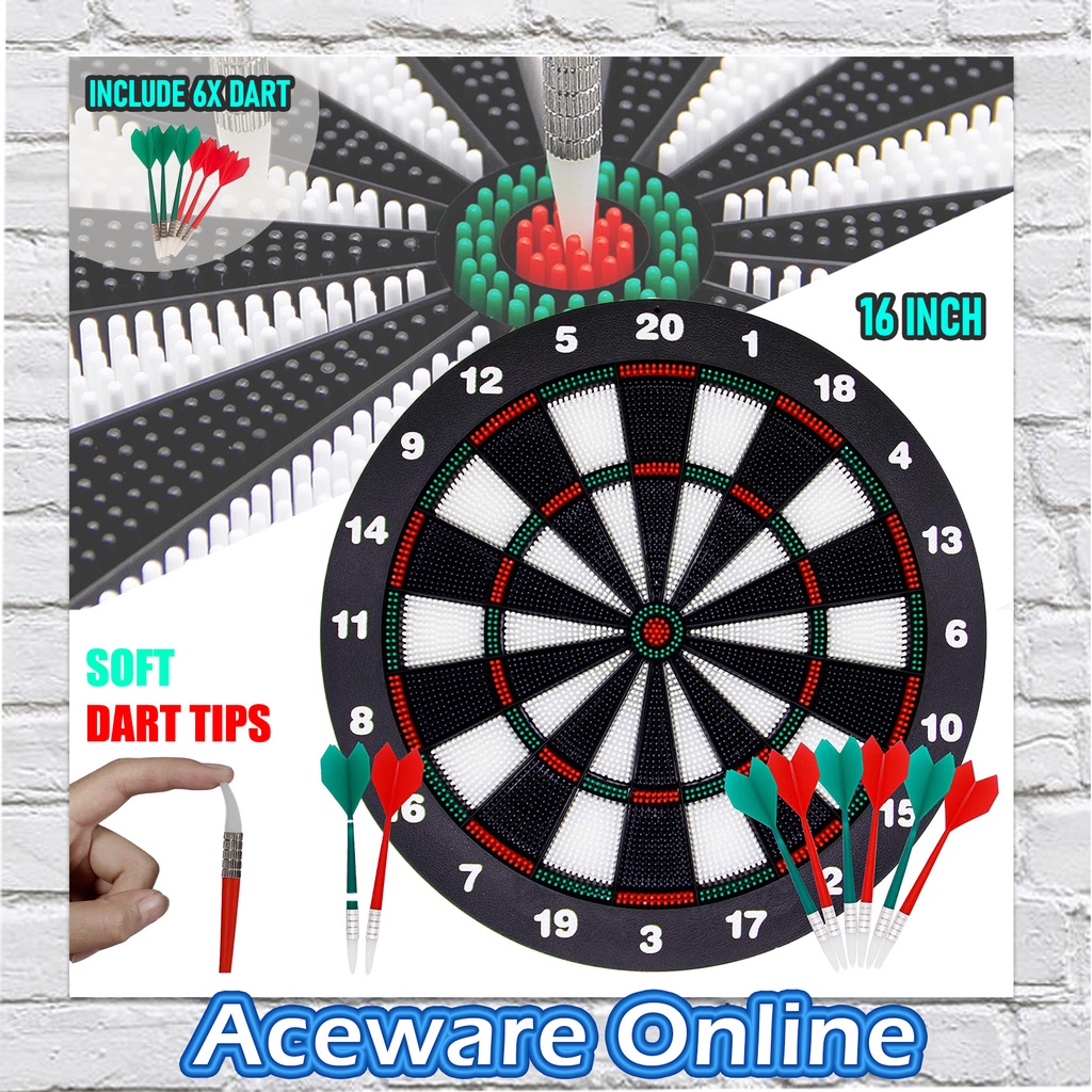 DART SET GAME WITH 6 DARTS SOFT TIP SET DART BOARD FOR ADULTS OR KIDS ...