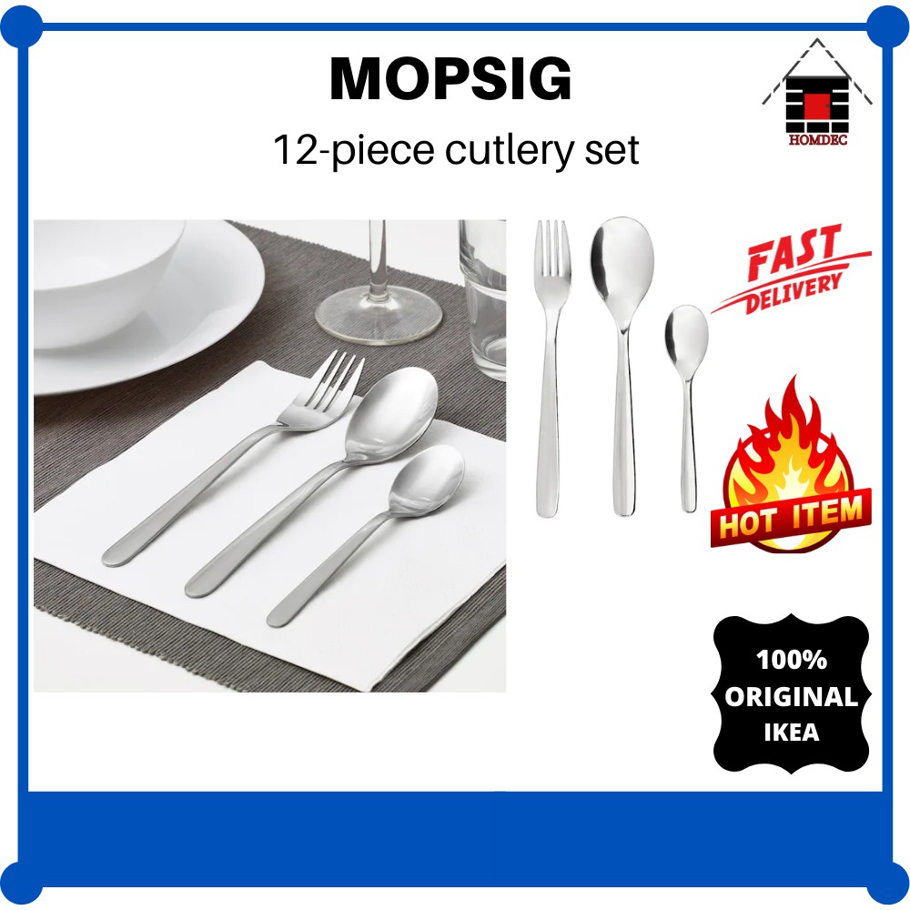 🔥READY STOCK🔥 IKEA MOPSIG 12-piece cutlery set I Set kutleri 12 keping ...