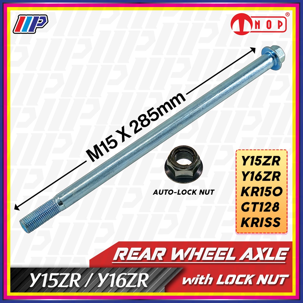 REAR WHEEL SHAFT/AXLE with LOCK NUT – Y15ZR/Y16/KR150/GT128/KRISS [1 ...