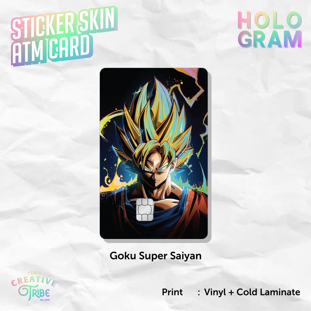 Goku Super Saiyan - HOLOGRAM Skin Card Sticker - Vinyl ATM Debit Credit ...