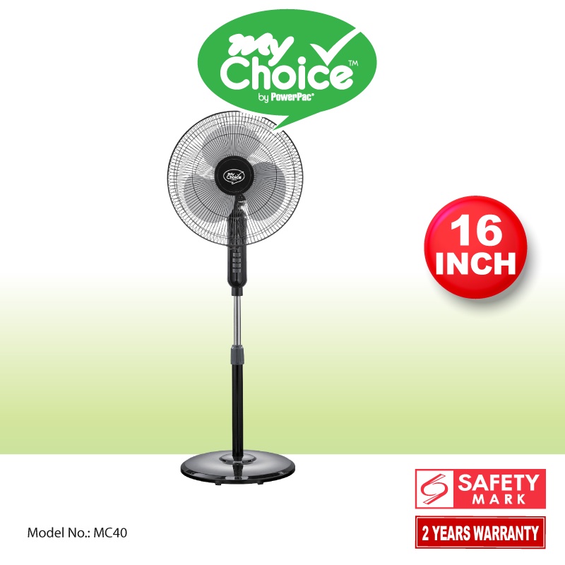 MyChoice Stand Fan 16 Inch, Fan With Oscillation, Power Fan (MC40 ...
