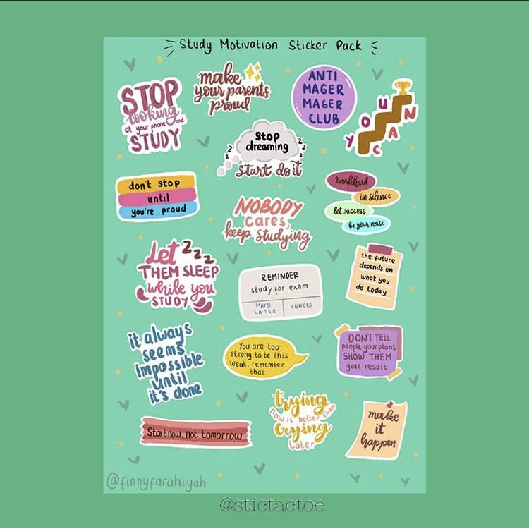 Sticker PACK STUDY MOTIVATION | Shopee Malaysia