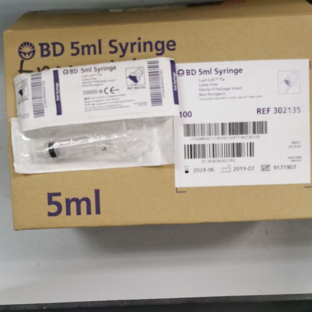 BD 5ml Syringe Luer Lok Tip 100 pcs exp:10/29 bd 5ml syringe ll,BD SYRINGE 5ML PICAGARI 5ml ...