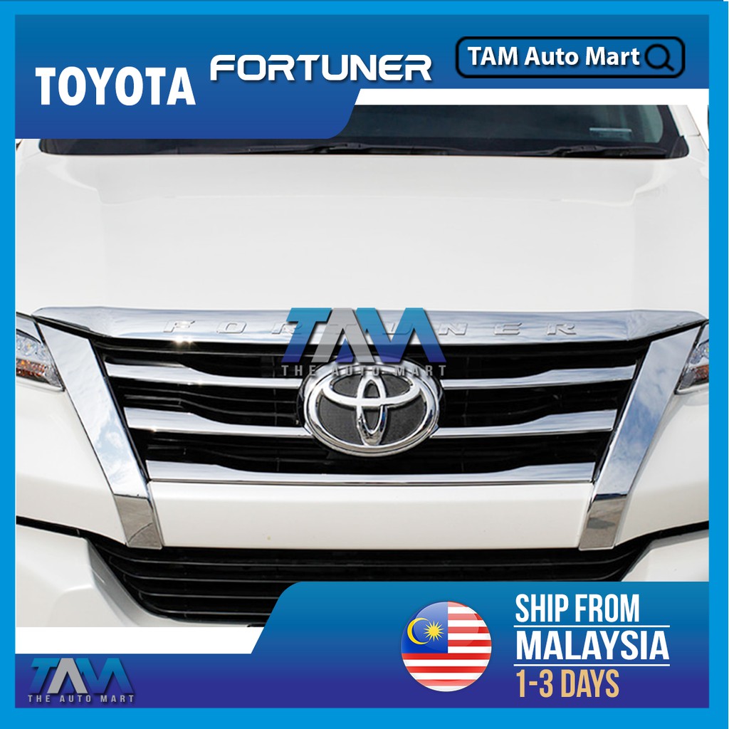 Toyota Fortuner Front Bonnet Chrome Bar Front Bonnet Hood Lip Grille ...