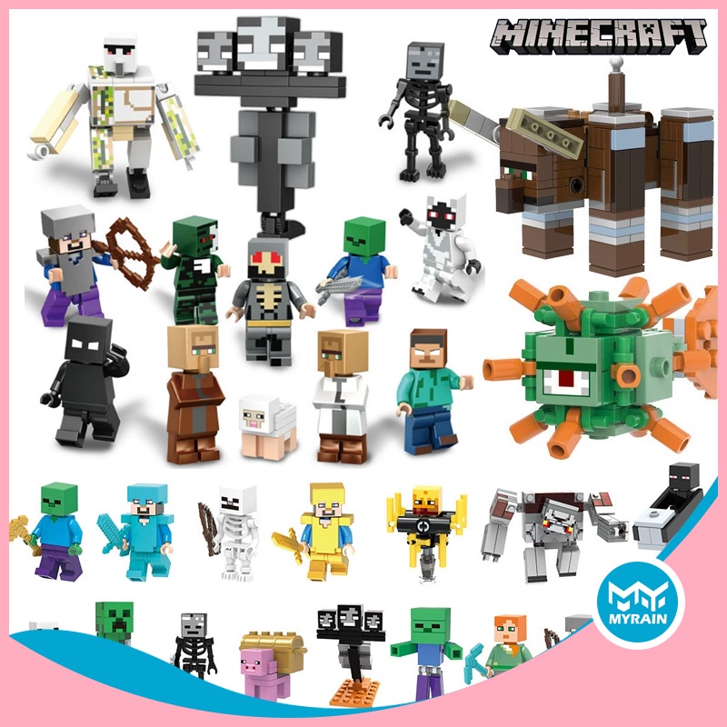 Game Minecraft Blocks Figures Fit Building Characters Mini My World ...