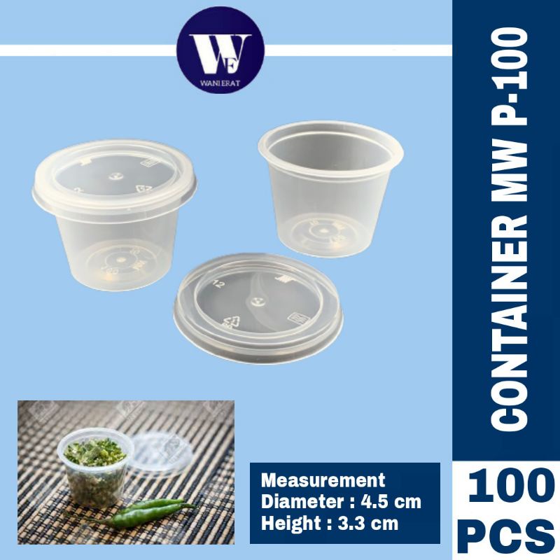 [100PCS] CONTAINER MW P-100 | BEKAS SOS | BEKAS SAMBAL | DISPOSABLE ...