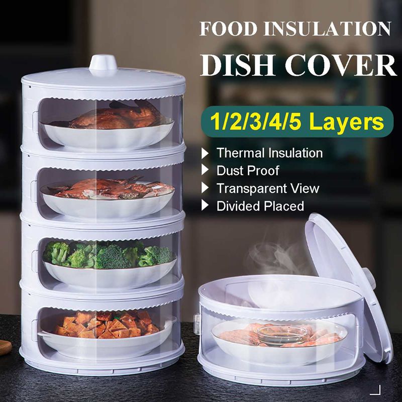 5 layer Food cover food container keep warm tudung saji viral sliding ...