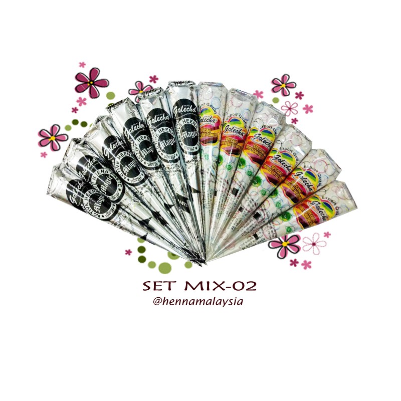 INAI HITAM INAI PUTIH GOLECHA HENNA TATTOO BOX | Shopee Malaysia