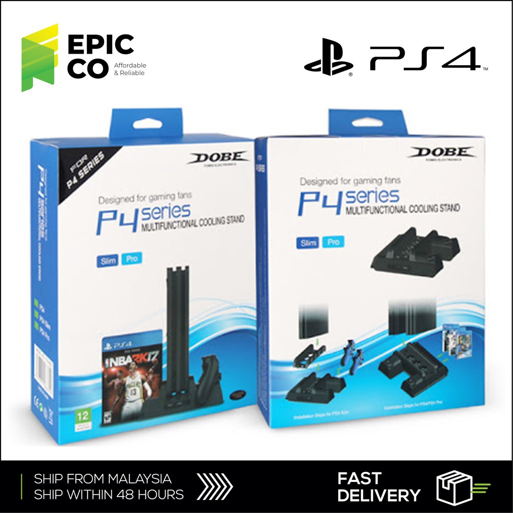 Dobe Multi Functional Cooling Vertical Stand for PS4 Slim and PS4 Pro l ...