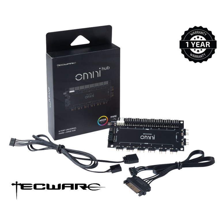 TECWARE OMNI HUB 8 PORT PWM & ARGB FAN HUB (Universal Connection) TWAC ...