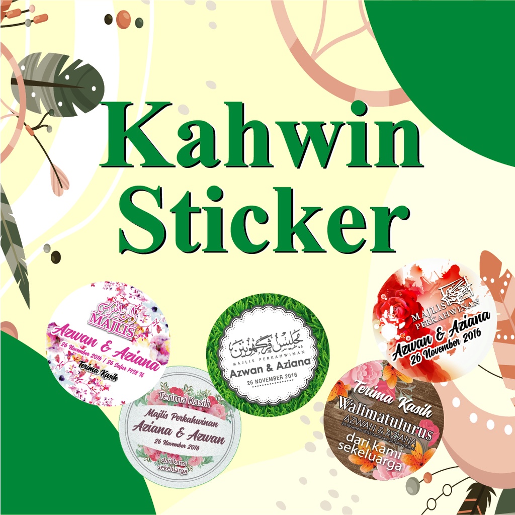 PART 1_(100PCS)STICKER KAHWIN WEDDING LABEL MURAH [4CM-10CM] | Shopee ...