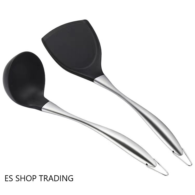 304 Silicone Soup Ladle Spoon Stainless Steel Handle /304 Stainless ...